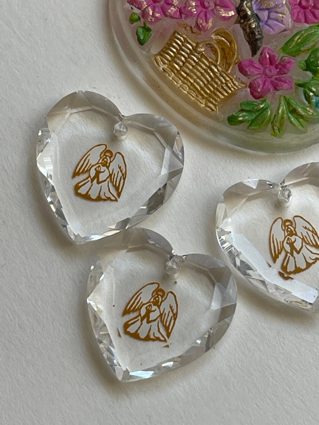 Crystal Angel Heart Charms, Swarovski Hearts, Crystal, 18mm, Angel ...