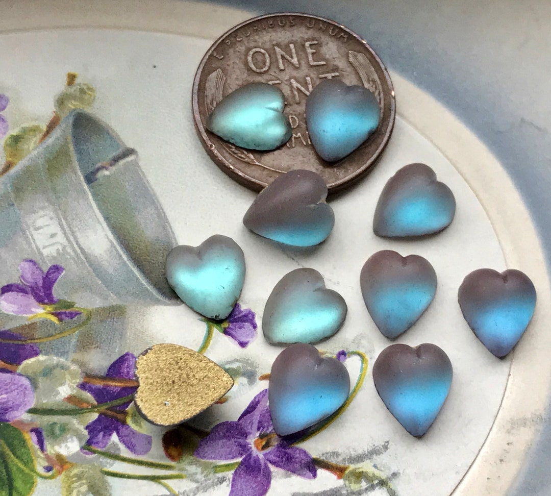 Vintage Saphiret Heart Cabochon - Etsy