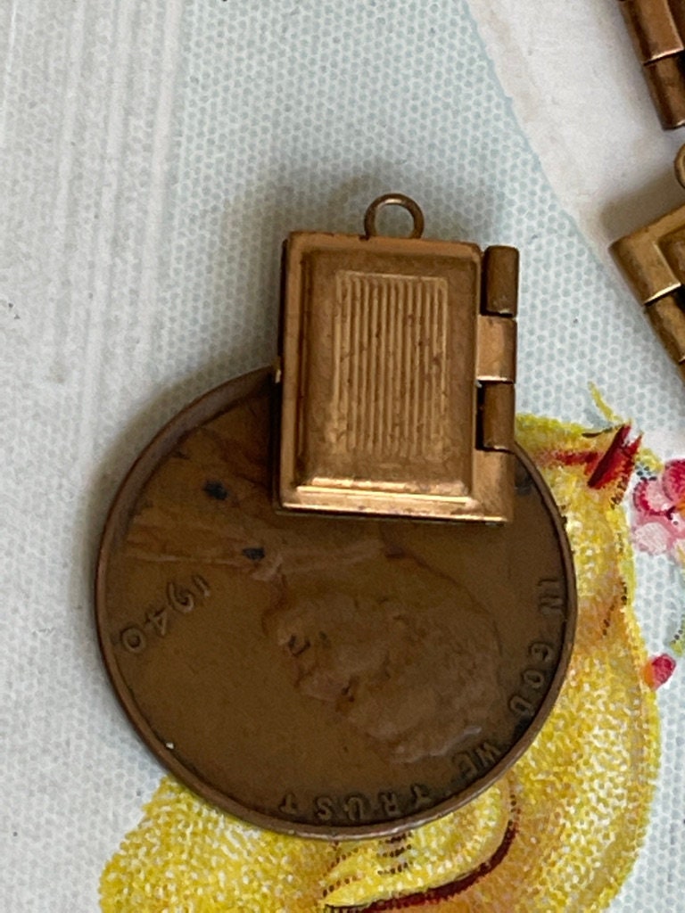 Guilloche Book Locket, Enamel Locket, Bible, Vintage Charms ...