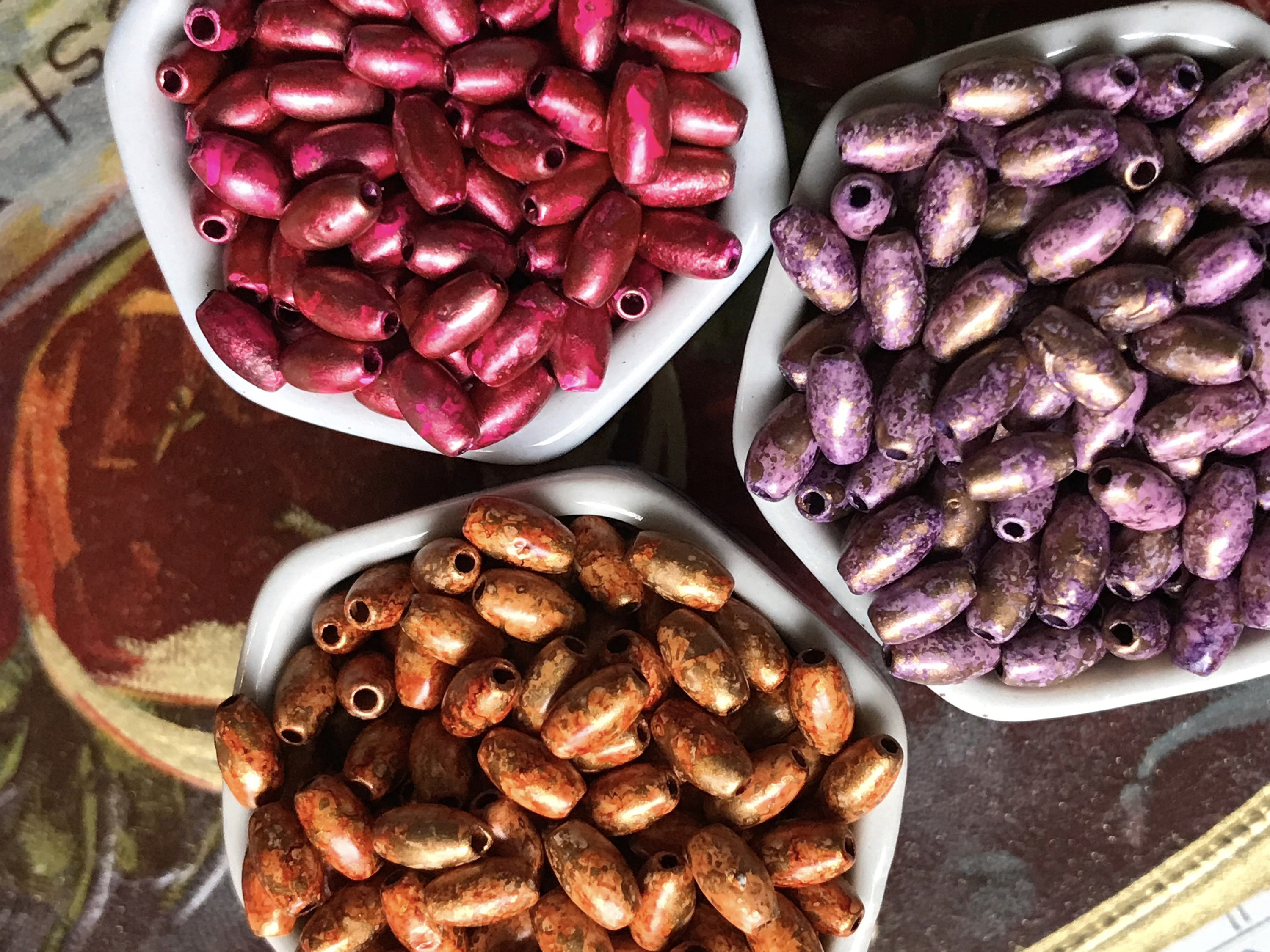 Vintage Rice Beads Lucite Beadspicasso Beads Tiny Beads | Etsy