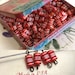 Vintage Red Tube Beads, Etched Beads, Acrylic Lace Beads, Unique Beads ...