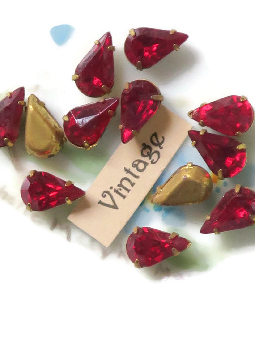 Vintage Rhinestones,siam Rhinestones, Red Rhinestones,set Rhinestones ...