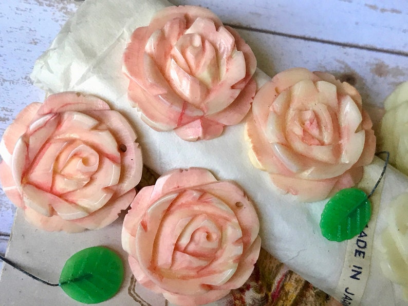 Vintage Genuine Shell Roses Hand Carved Roses Rose Pendants - Etsy UK