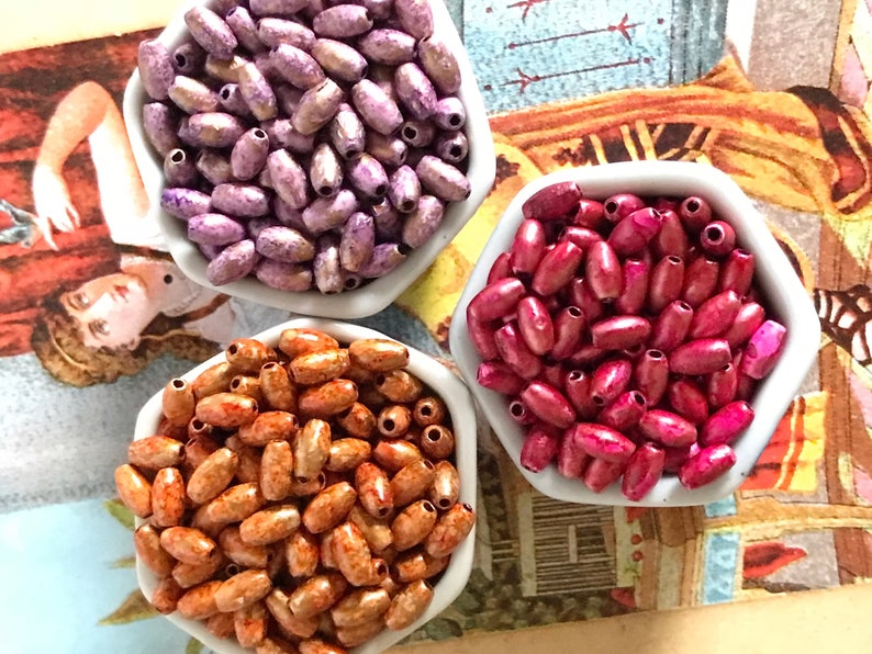 Vintage Rice Beads Lucite Beadspicasso Beads Tiny Beads | Etsy