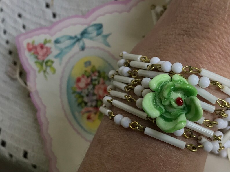 Vintage Beaded Chain White Chain Retro Chain Connectors - Etsy