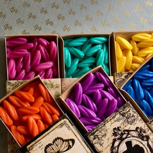 Vintage Beads Acrylic Art 5x14mm Italian Italy Swirl Rice Spiral Lucite ...