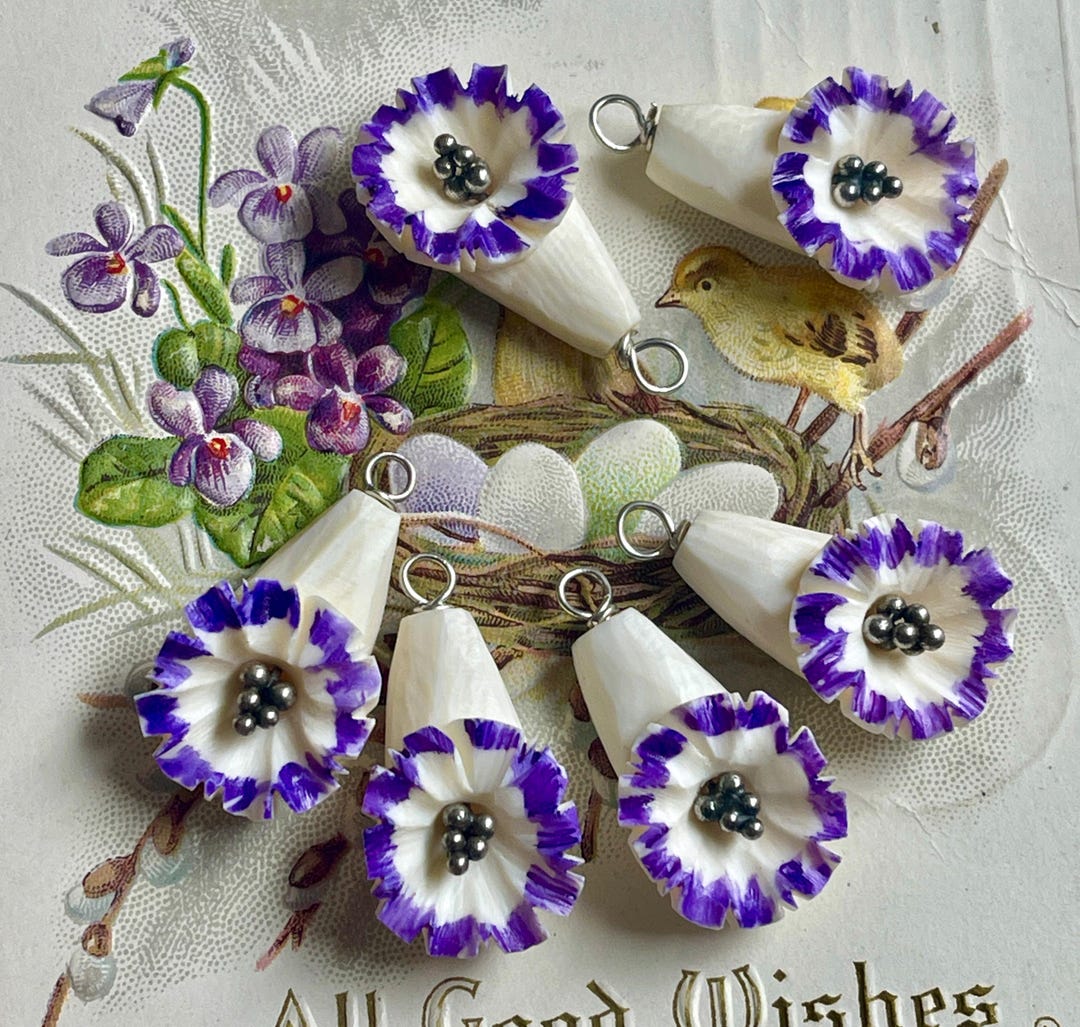 Bone Flower Drops, Bone Beads, Vintage Bone Beads, Bone Flowers ...