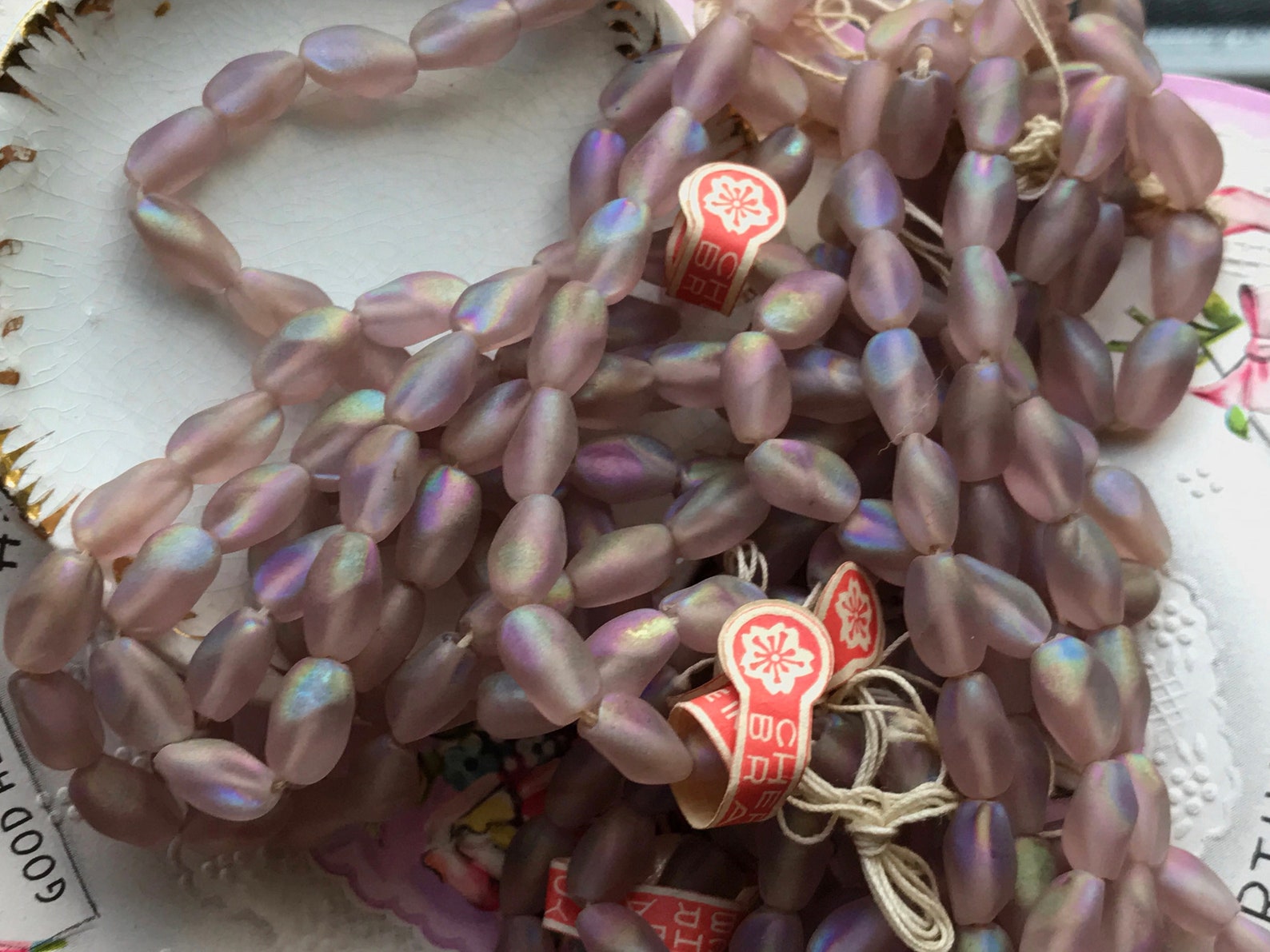 Vintage Pink Frosted Opal Glass Beads Frosted Glass Opals - Etsy