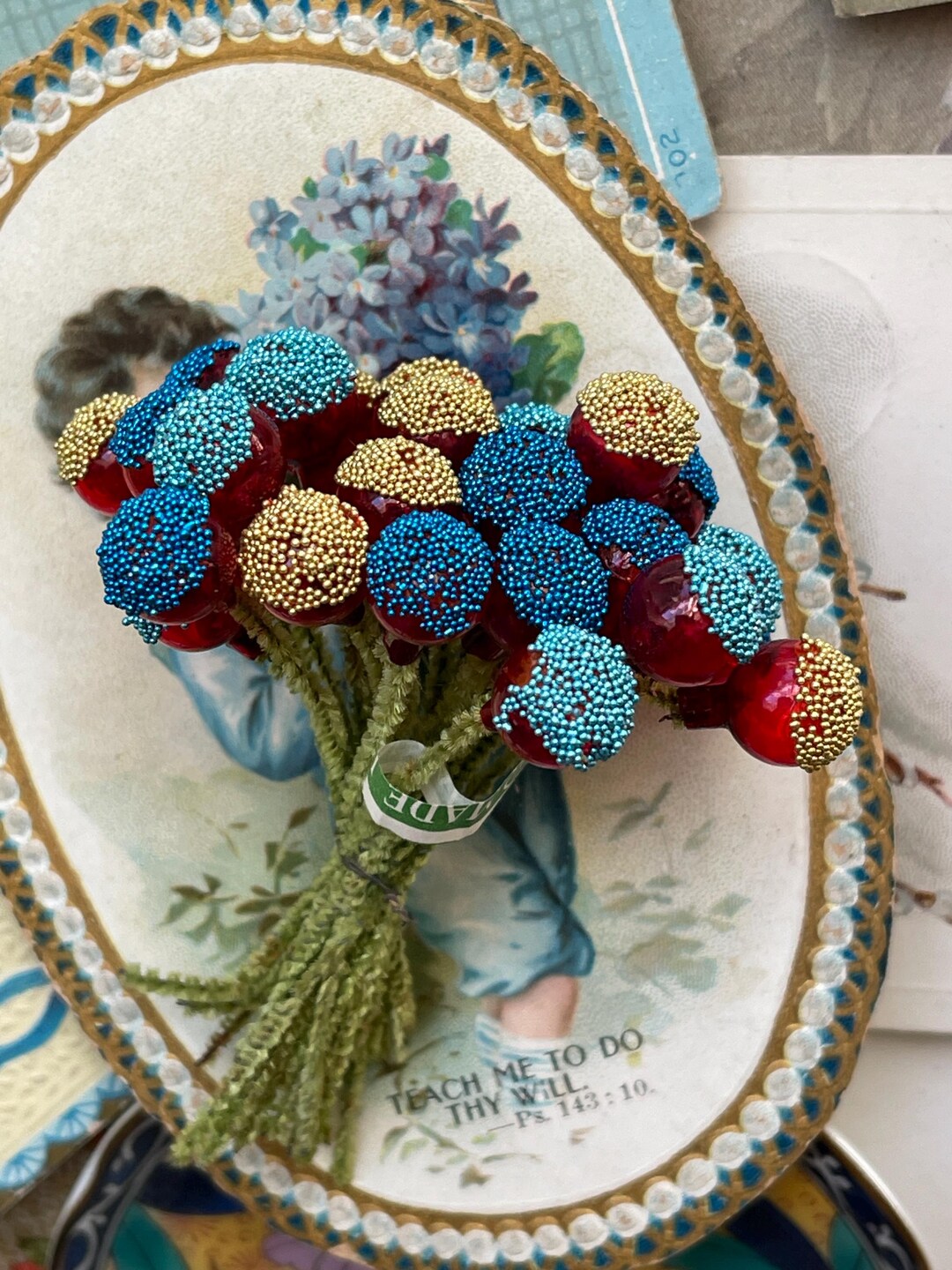 Vintage Peps, Berry Pips, Millinery Stamens, Mid Century Buds, Wired ...