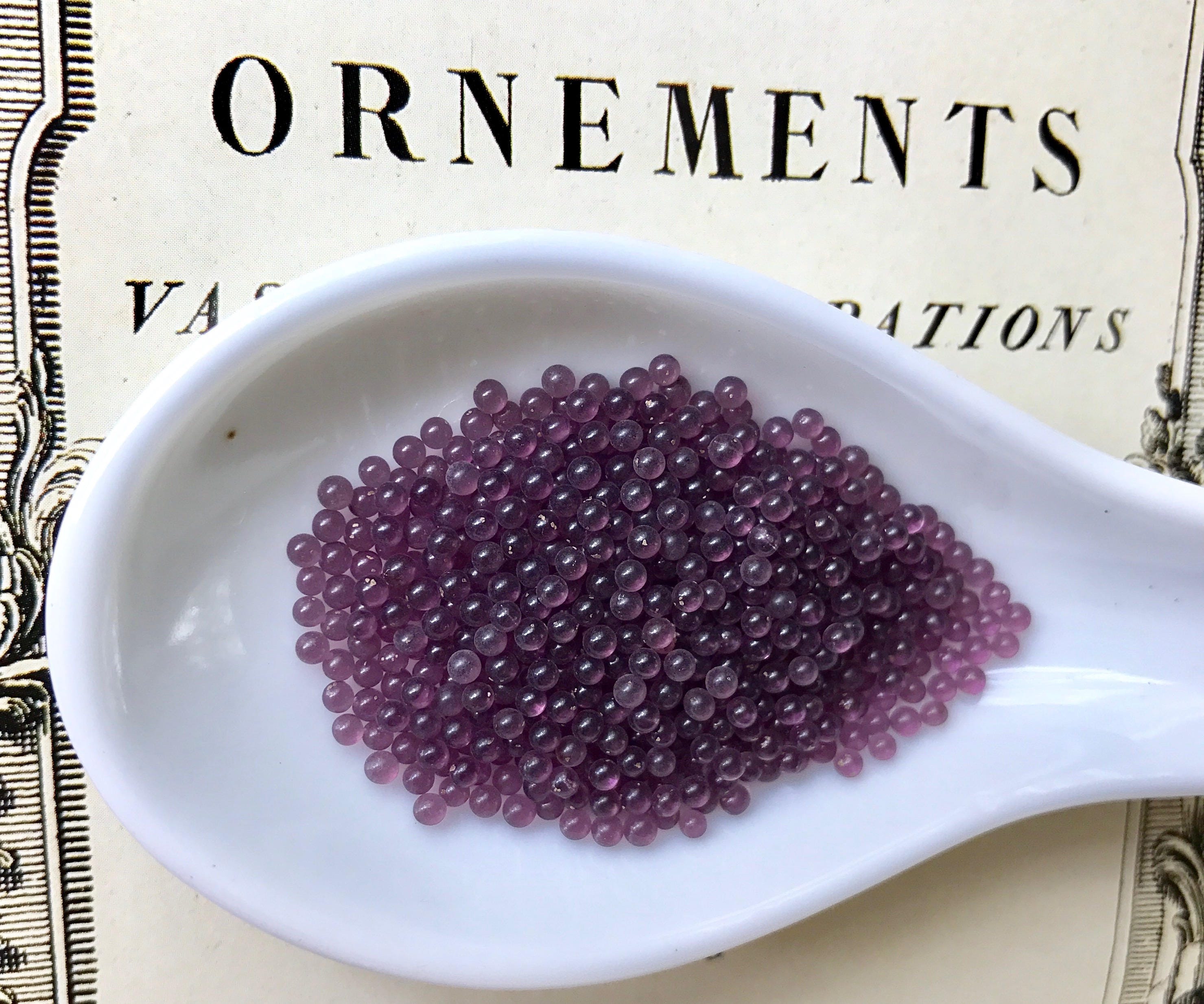 2mm Undrilled Beads - Ballotini Balls - 2mm - Vintage Amethyst Beads ...