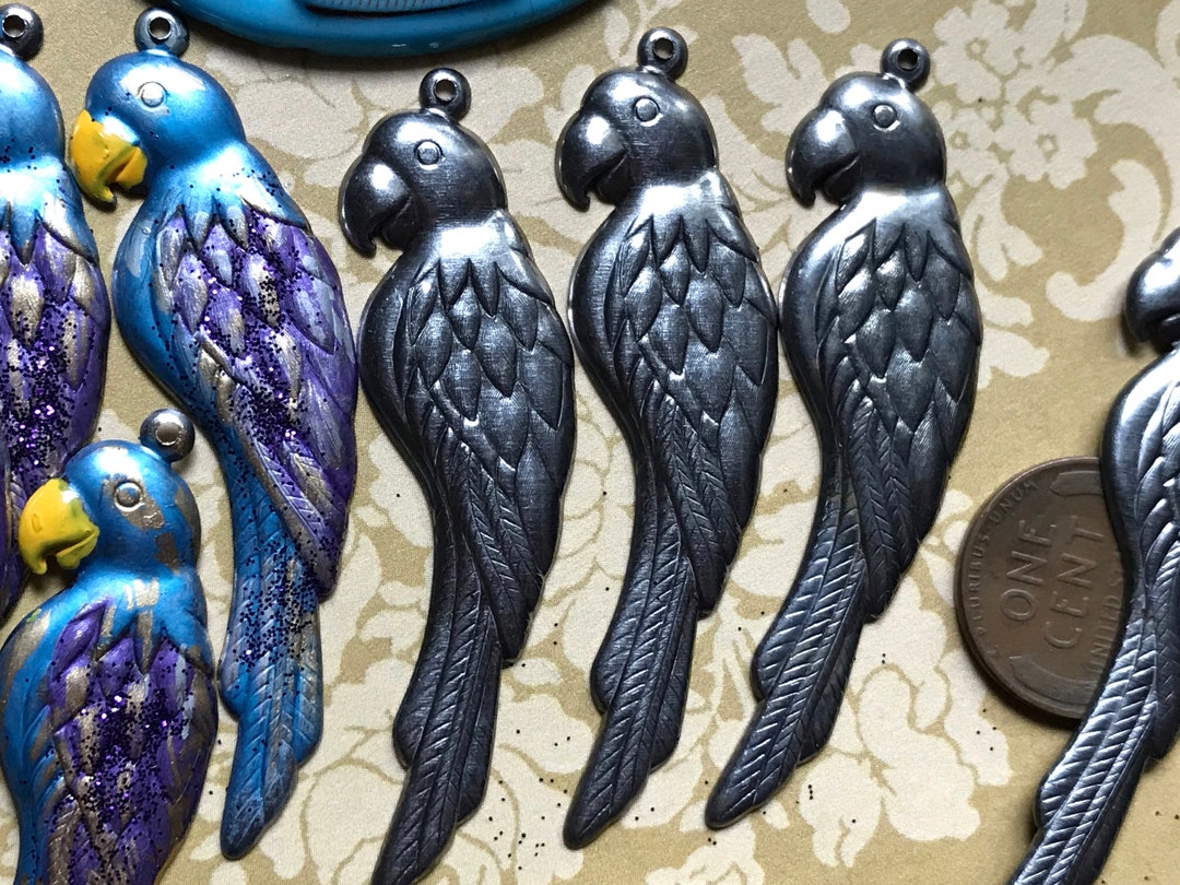 Vintage Parrots Charms, Bird Charms, Vintage Parrots, Woodland Charms ...