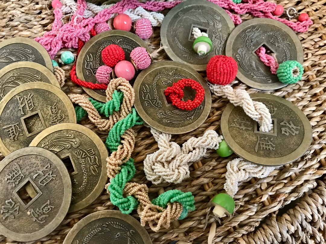 Vintage Chinese Coins for Chinese Sewing Basket, Huge Sewing Basket ...