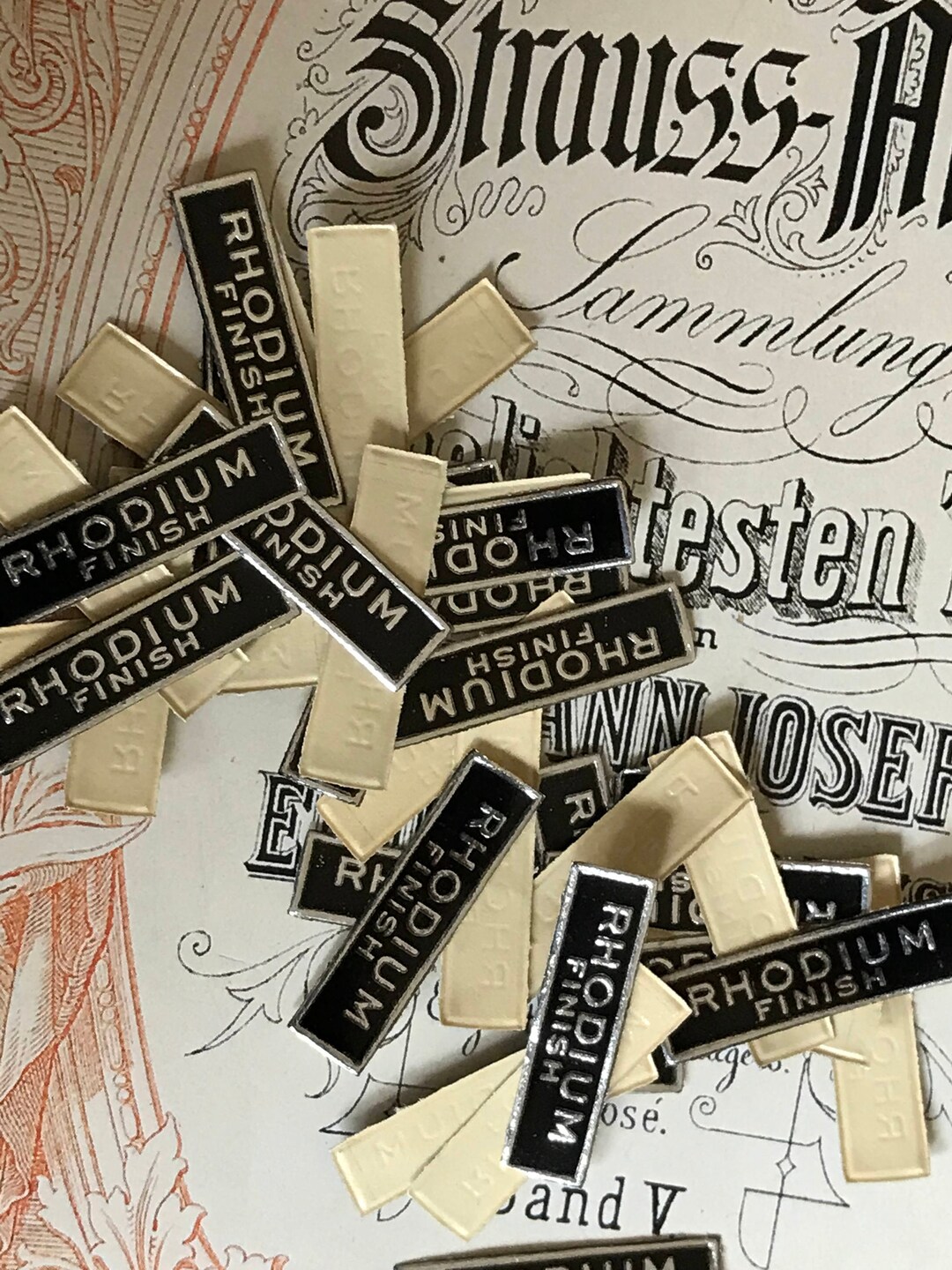 Rhodium Finish Tags, Stickers, Vintage Jewelry Stickers, Rhodium Tags ...