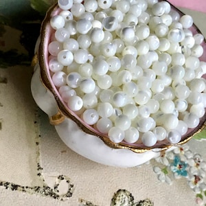 Vintage Mother of Pearl Beads - MOP Beads - 4mm - Genuine - Shabby Chic ...