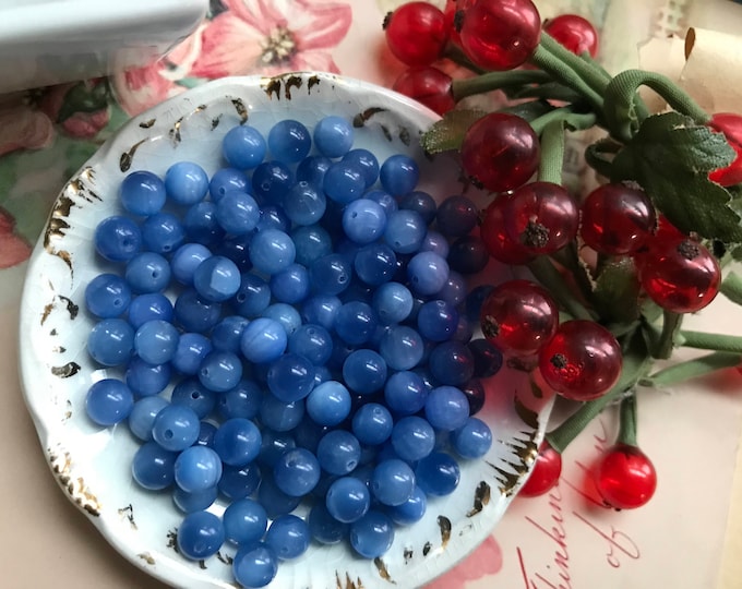 Maine Blueberries Beads, Vintage Beads, Blueberry Beads, 6mm Earrings ...