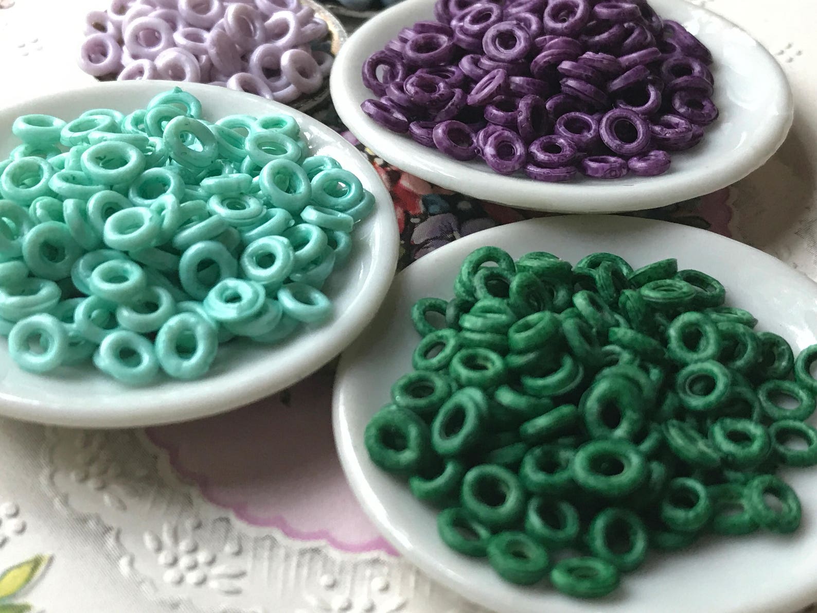 Vintage shabby Chic ring Beads Tiny loop beads Link | Etsy