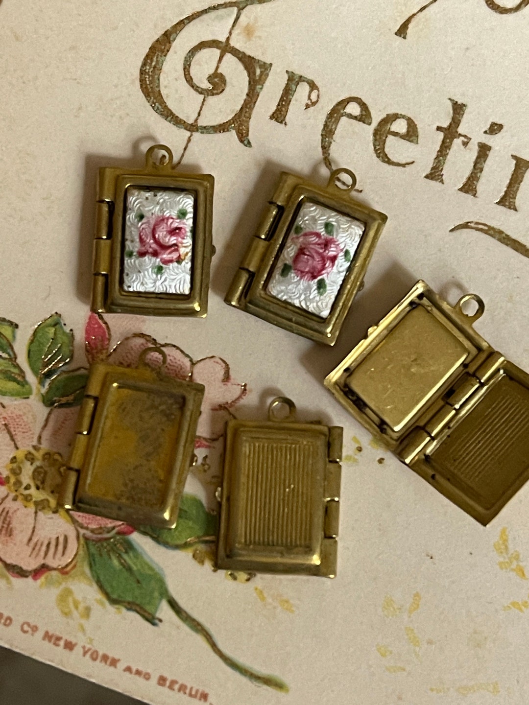 Guilloche Book Locket, Enamel Locket, Bible, Vintage Locket With or ...