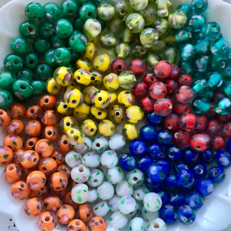 Rose Lampwork Beads - Etsy