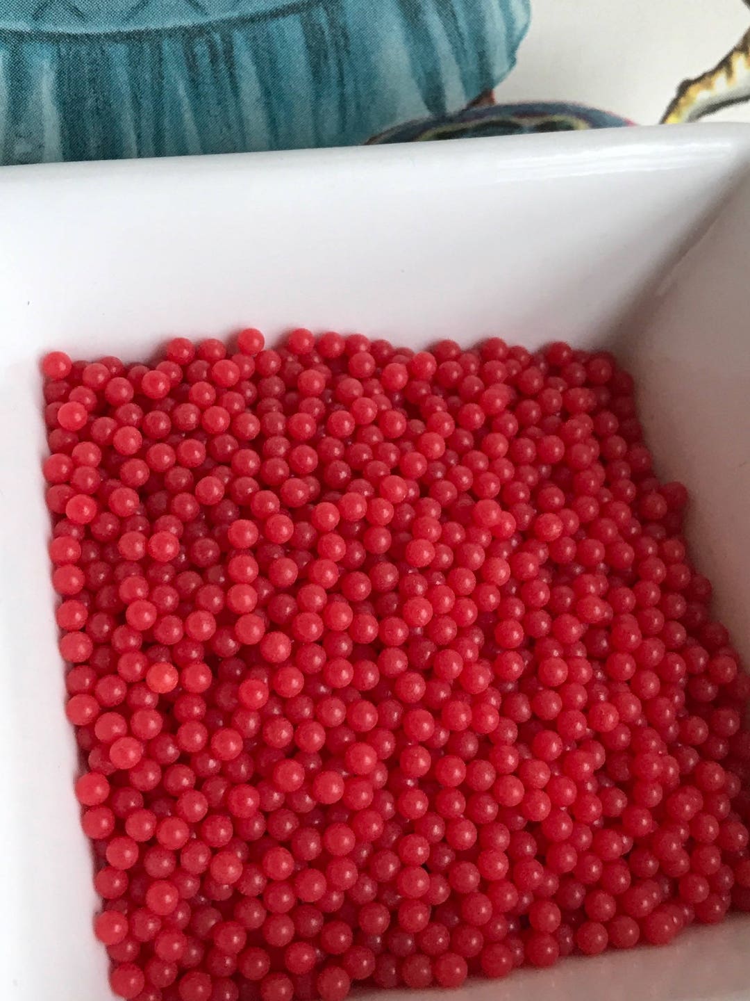 Vintage Ballotini Balls, Solid Glass Beads, Red Ballotini Beads, Balls ...