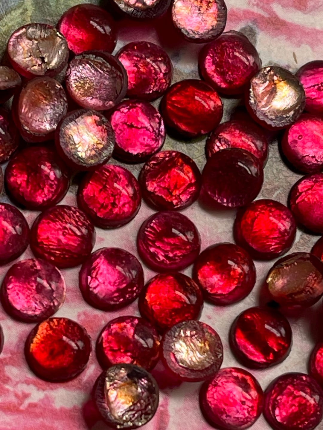 Ruby Harlequin Opal Cabochons, 6mm, VINTAGE, 6pcs, Ruby Opals, Opal ...