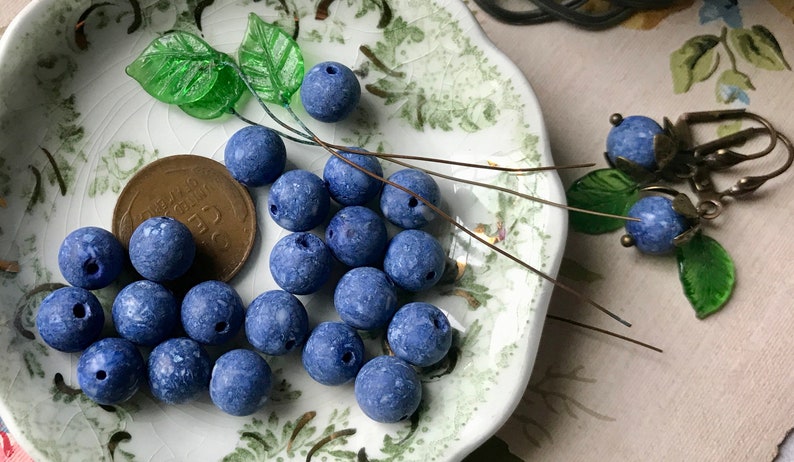 Vintage Glass Blueberries Beads Berry Beads Berries 8mm - Etsy
