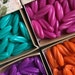 Vintage Beads Acrylic Art 5x14mm Italian Italy Swirl Rice Spiral Lucite ...