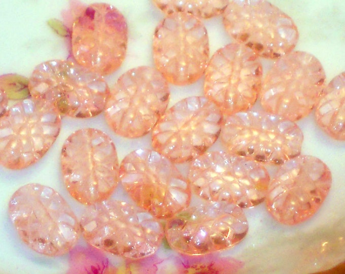 Vintage Bumpy Glass Beads, Pink Shabby Chic Pressed Czech Cottage Chic ...