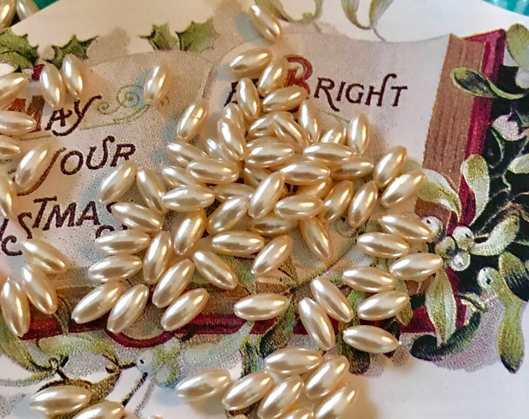 Brass Rice Beads, 8x4 , Pearl Rice Beads, - Etsy