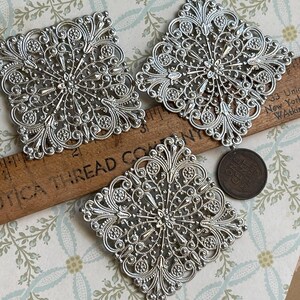 Silver Filigree Square, Filigree Stamping, Filigree Findings ...