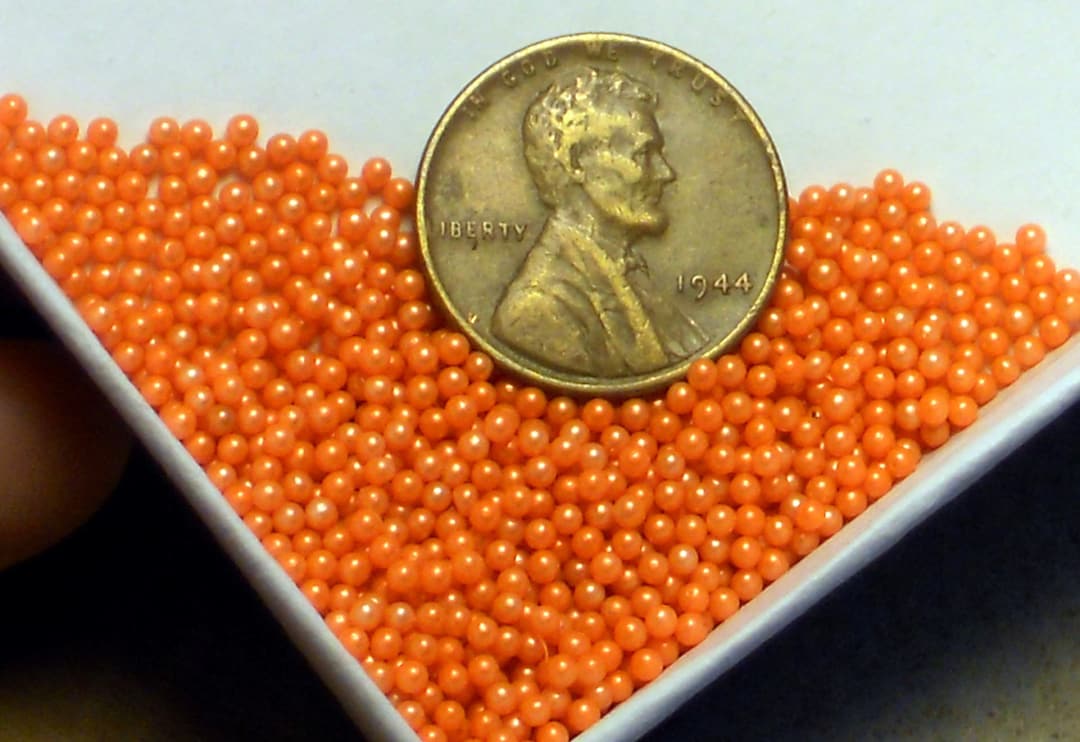 Ballotini Beads, Vintage Solid Balls, 1 1/2mm Eyes No Hole Marbles ...