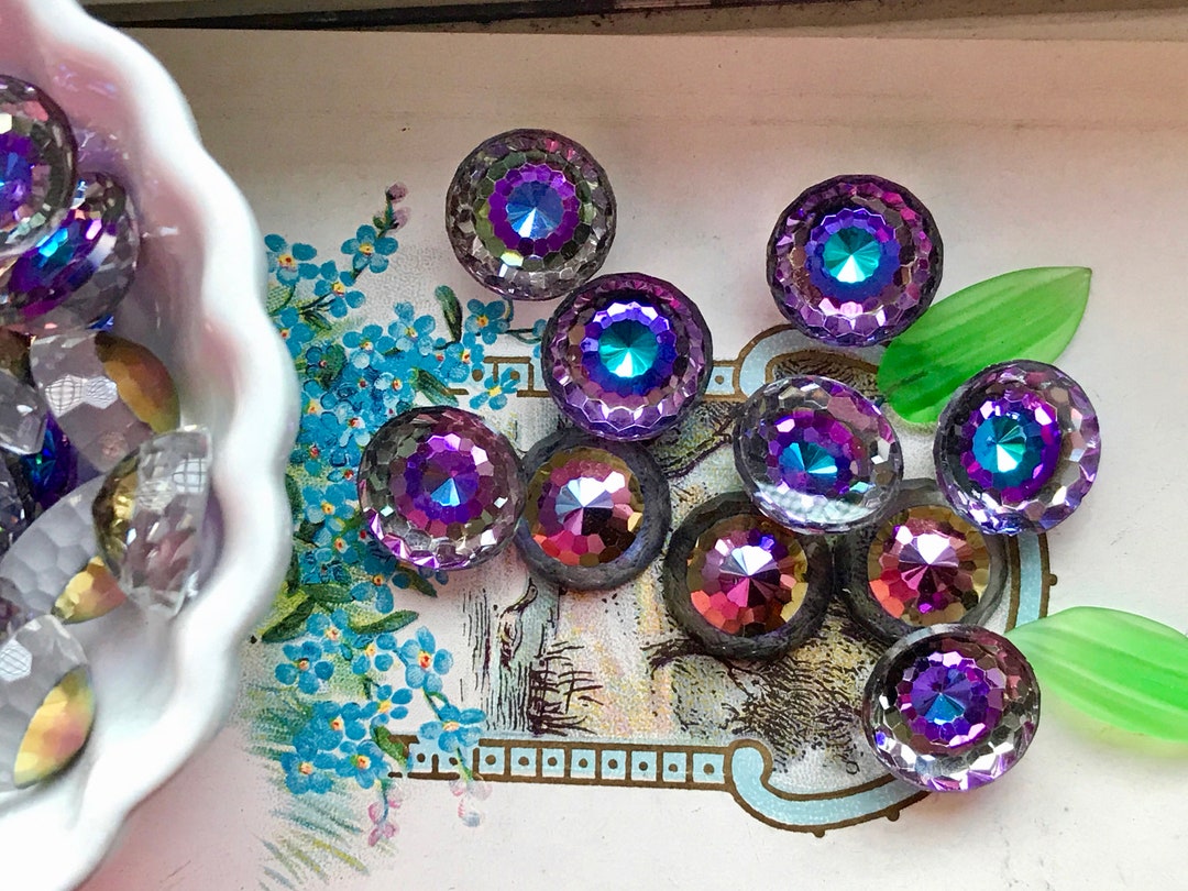 Vintage Rivoli, Light Vitrail Swarovski, 14mm Rivoli, Bermuda Blue ...