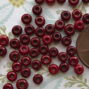4mm Beads, Vintage Glass Beads, Bulk Beads, Cherry Red Beads, Garnet ...