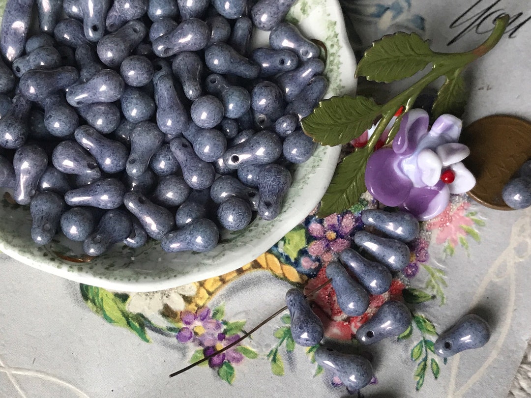 Vintage Purple Pear Drops, Glass Amethyst Pears, Pear Drops, Eggplant ...