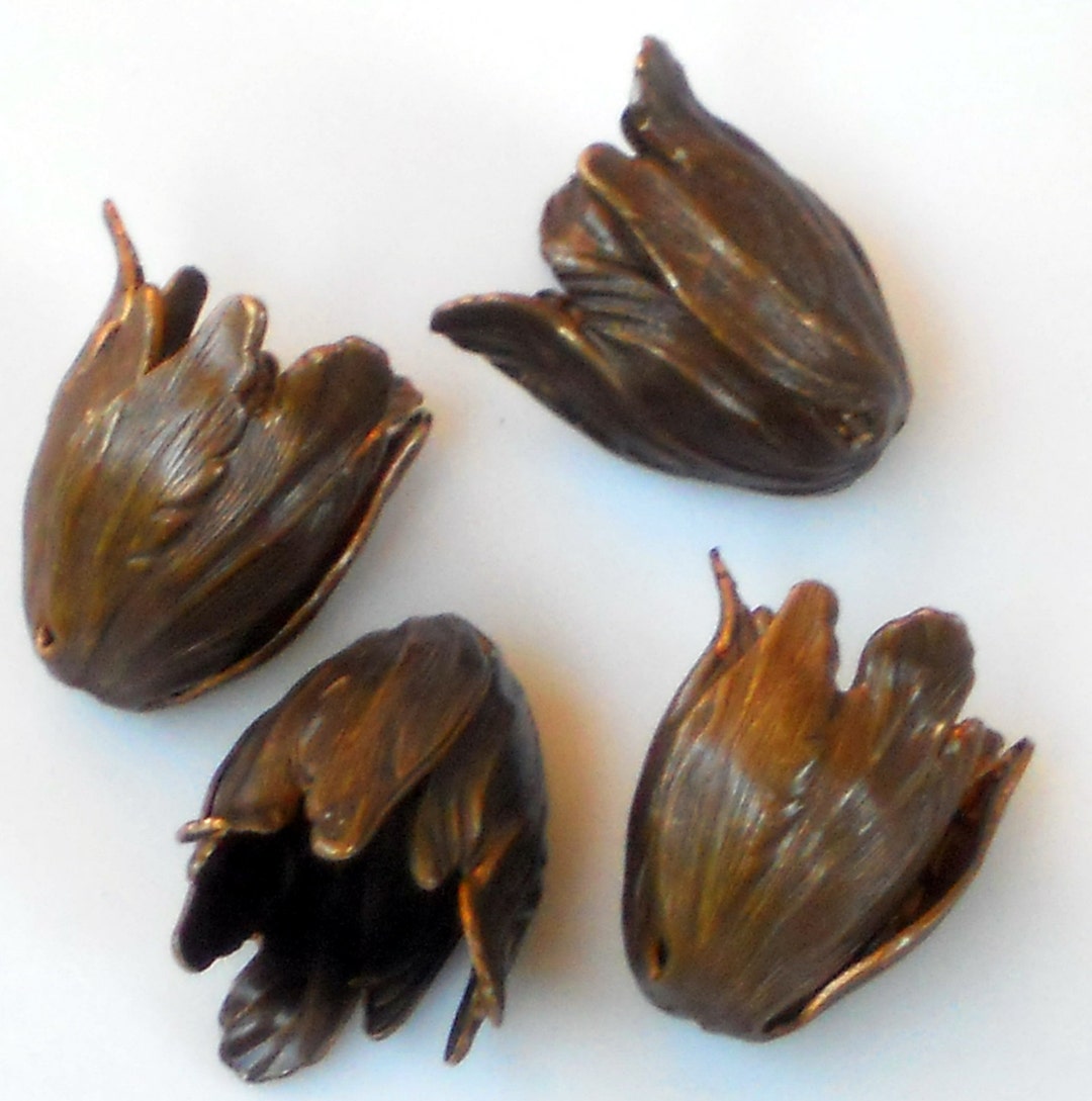 Bead Caps, Vintaj Leaf Bead Caps, Antiqued Brass, Large Bead Caps ...