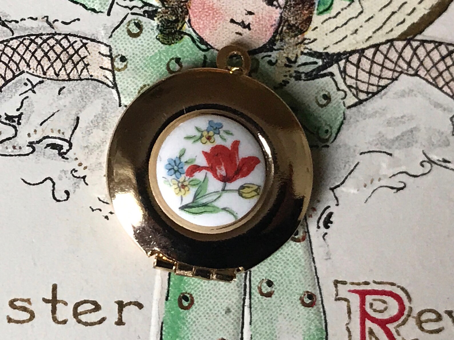 Victorian Locket Charm, New, Cottagecore Jewelry, Gift for Her, Girl ...