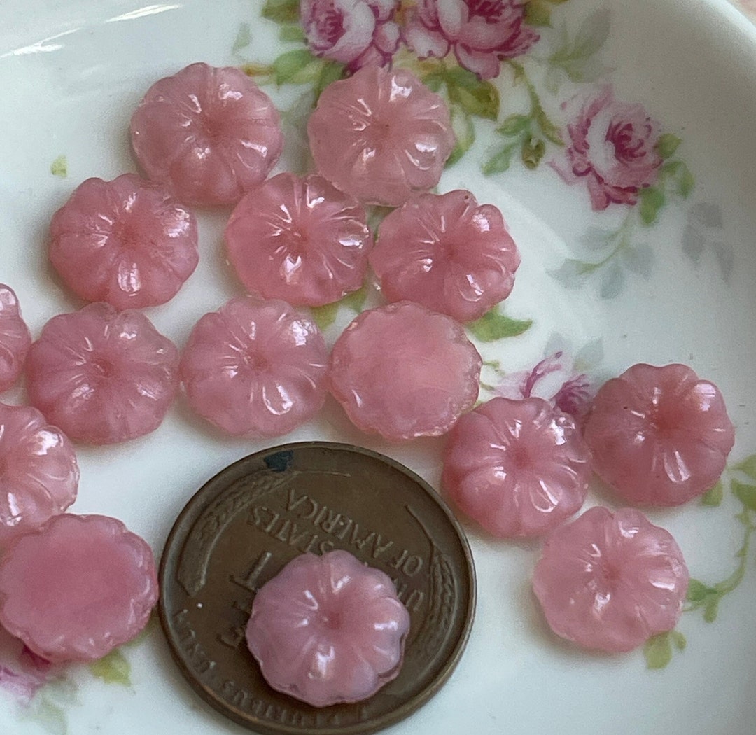 Glass Flower Cabochons, Glass, Czech, 8pcs, VINTAGE, 9mm - Etsy
