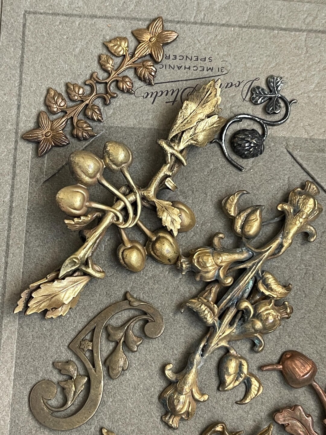 Vintage Brass Findings, Assemblage Lot, Stamping Lot, Brass Stamping ...