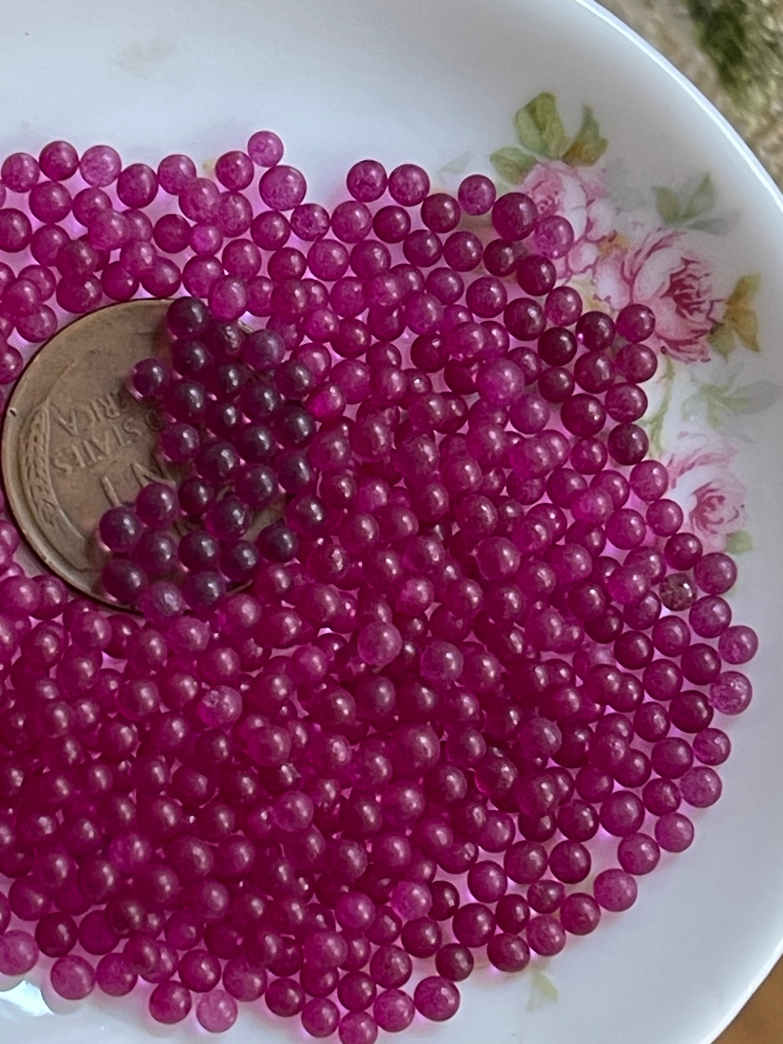 Ballotini Undrilled Beads, 2.5mm, VINTAGE, Eyes Purple Round No Hole ...