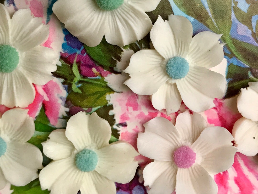 Vintage Flower Cabochons 26mm Flowers Mum Cabochons Large Flower ...