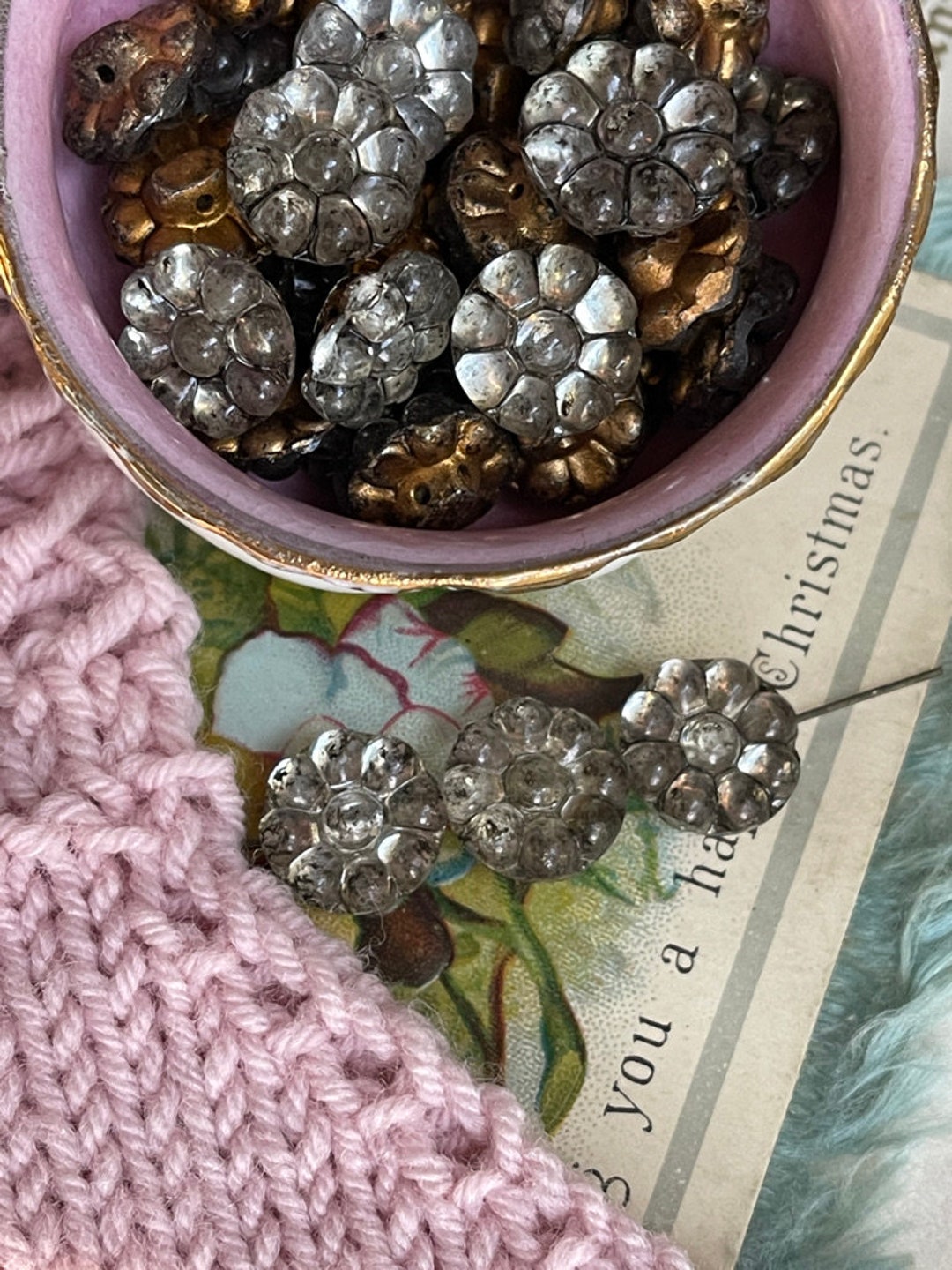 Antique Swarovski Glass Buttons, Victorian, 1/2", 6pcs, Castlecore ...