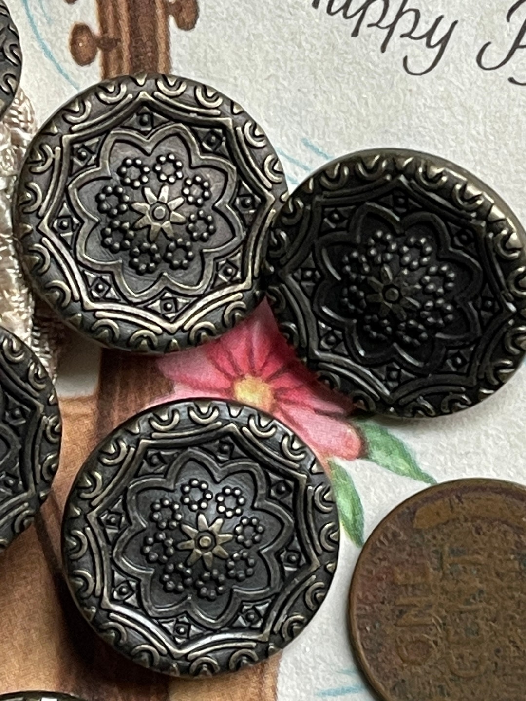 Portuquese Antique Bronze Buttons, Metal Ornate, 3/4" - Etsy