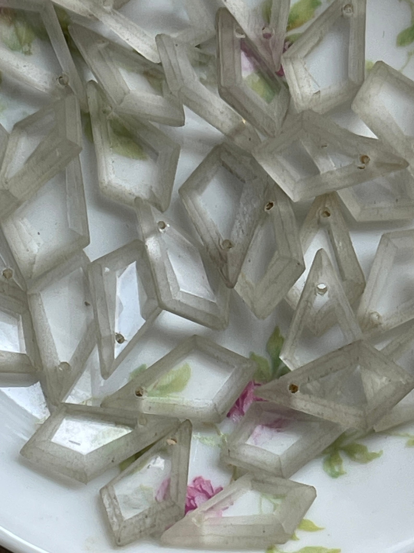 Crystal Drops, Glass, Vintage, 9x16, 6pcs - Etsy