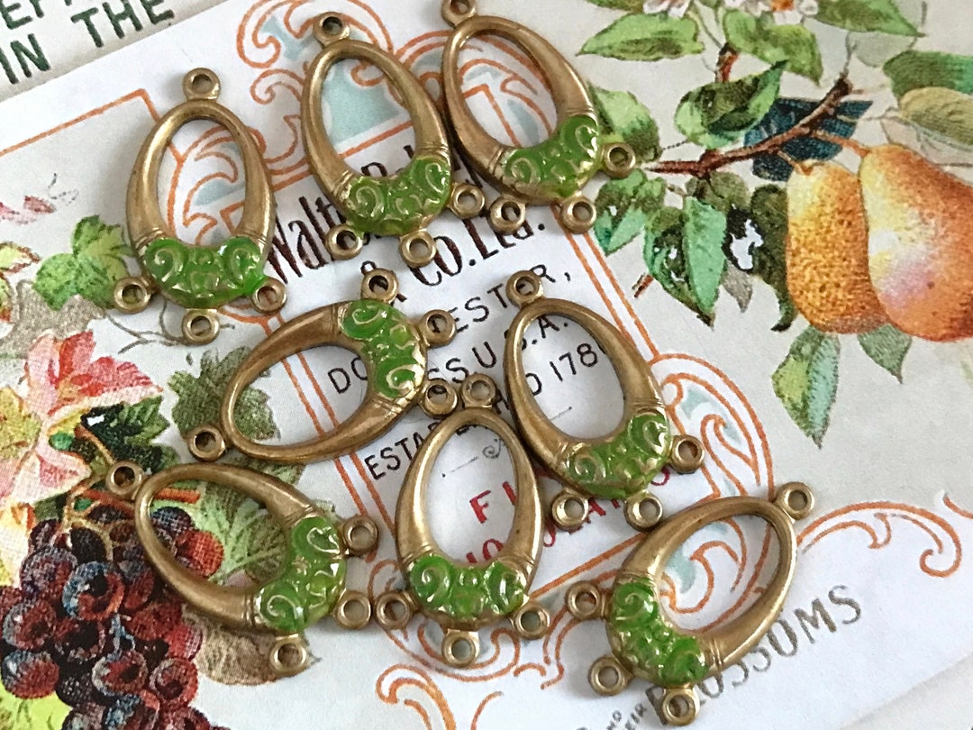 Cottage Chic Brass Connectors, Sage Connectors, Floral Victorian ...