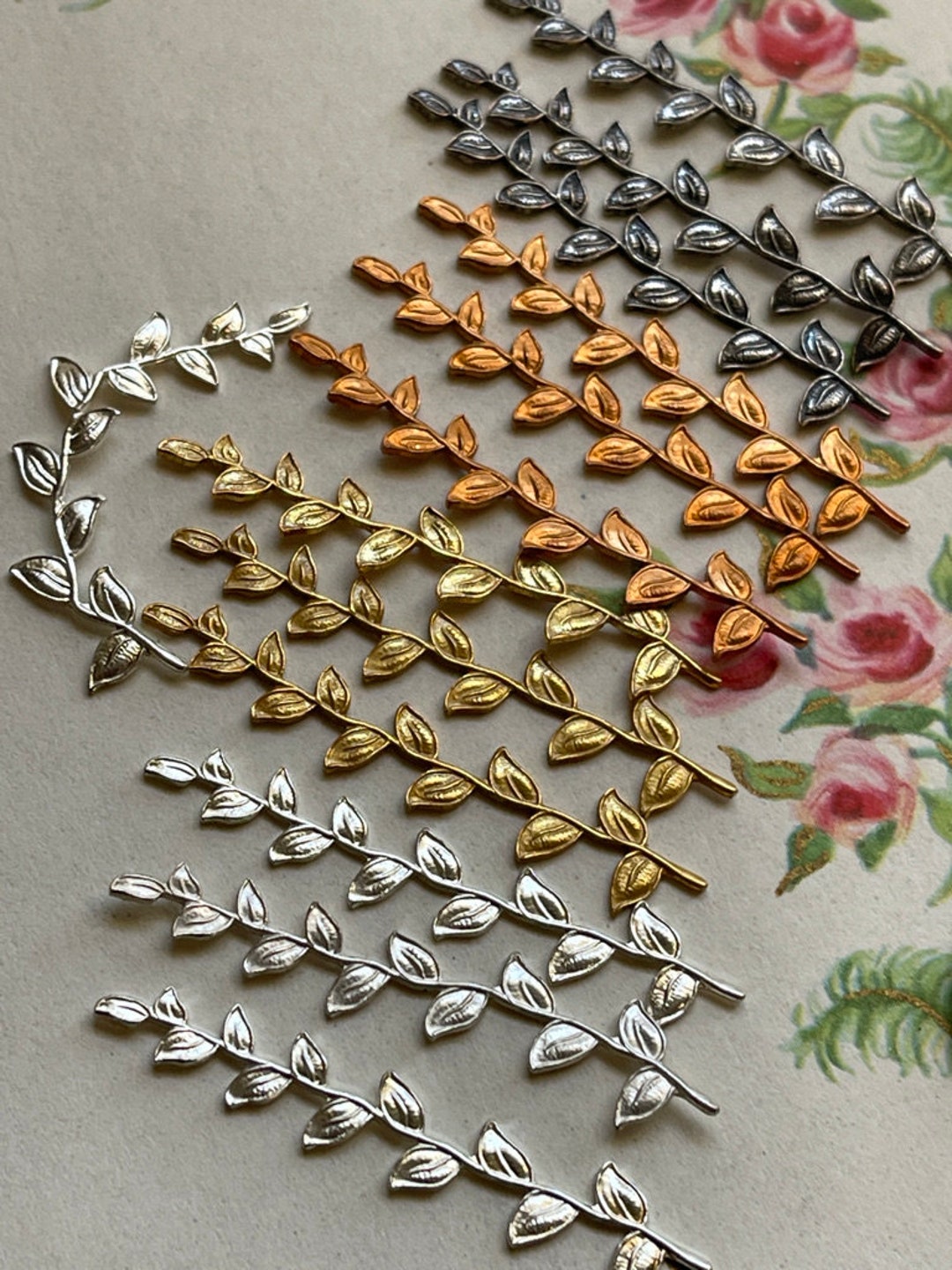 Miriam Haskell Brass Leaf Connectors - Etsy