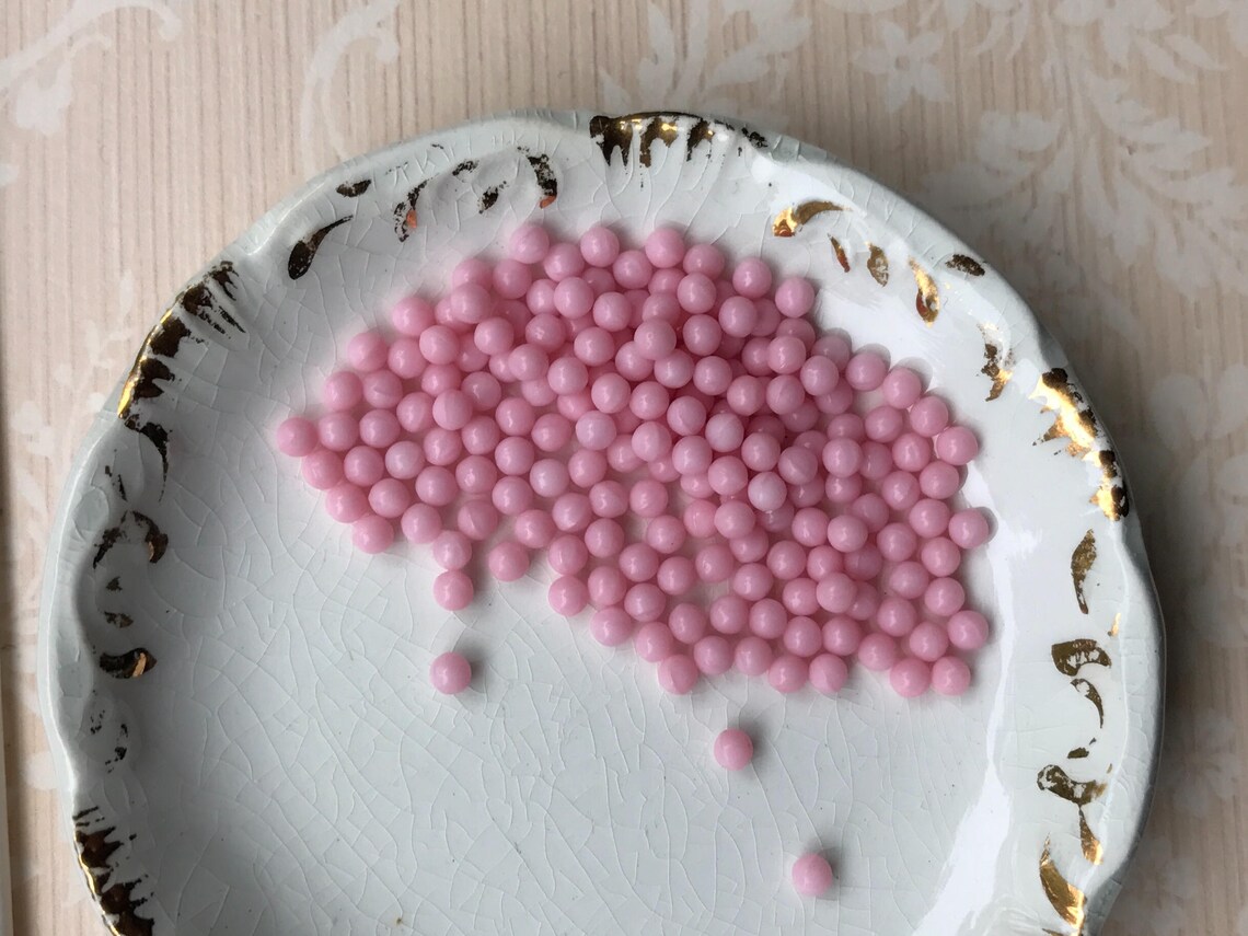 30 Pink Ballotini Beads, Italian Beads, 3mm Beads, Eyes No Hole Marbles ...
