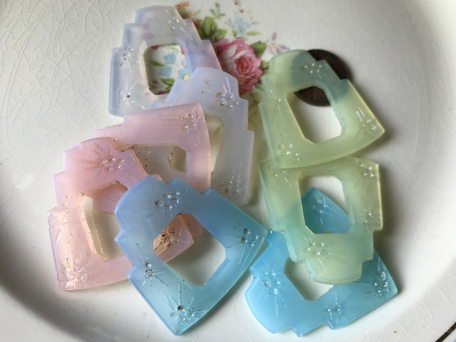 Vintage Glass Frame Beads Shabby Chic Glass Frames Japan | Etsy