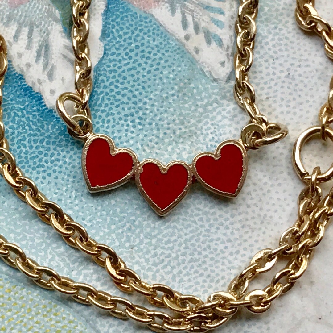Heart Necklace, Valentine’s Day Necklace, Minimalist Necklace, Red ...