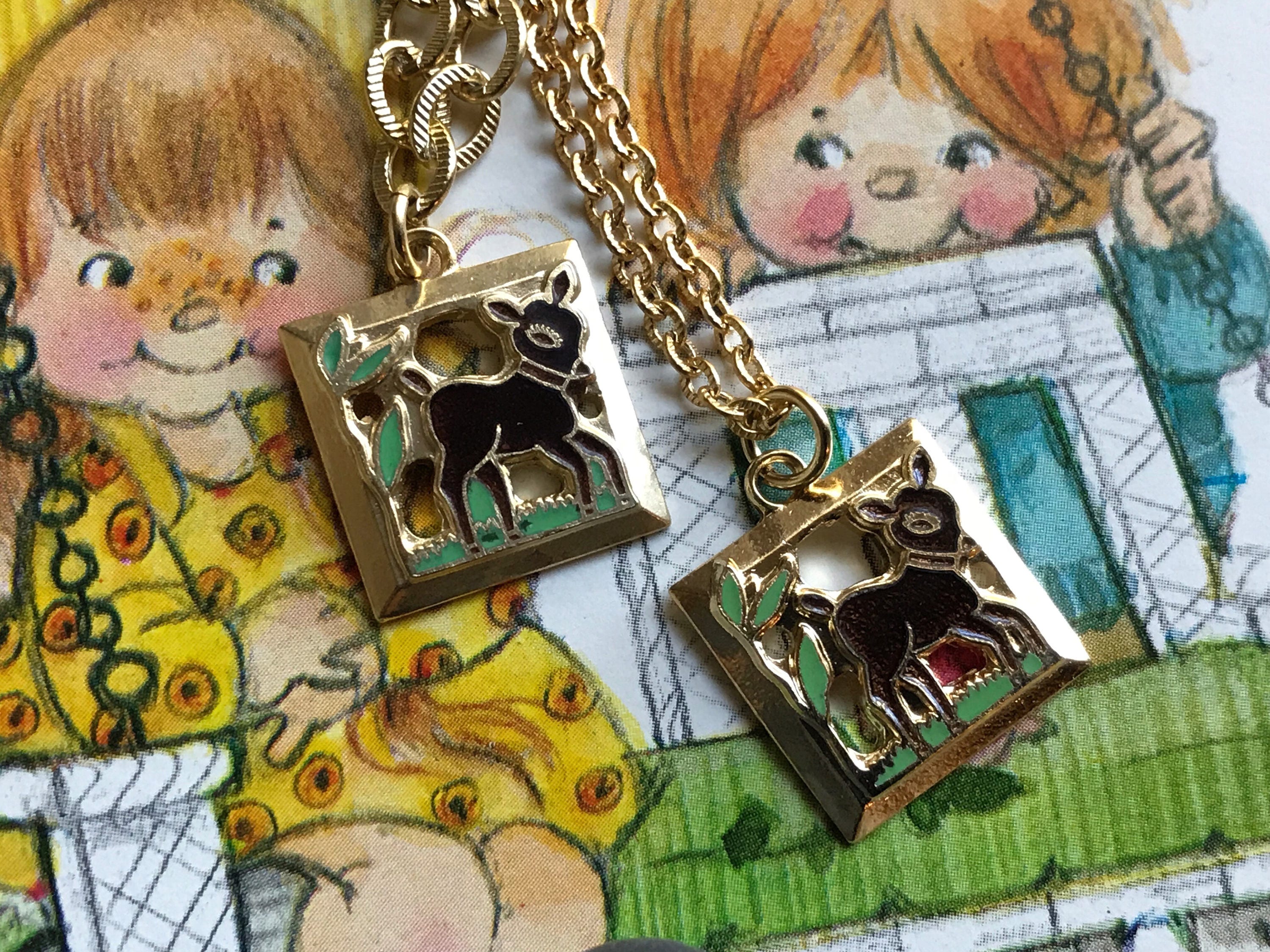 Twins Bracelet and Necklace Set, Emmons Set, Bambi Necklace, Deer ...