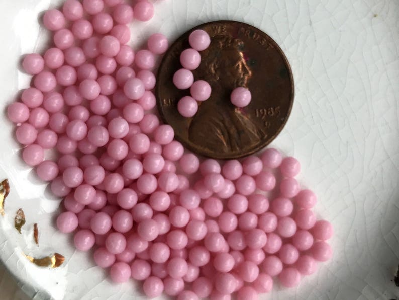 30 Pink Ballotini Beads, Italian Beads, 3mm Beads, Eyes No Hole Marbles ...