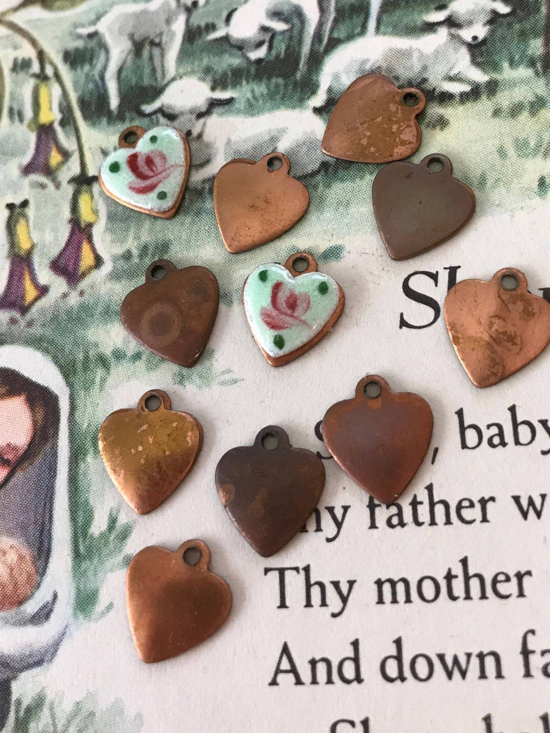 Vintage Heart Settings,plated Settings, Vintage Charm Cabochon Settings ...